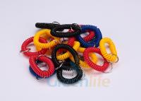 China TPU Flat Weld Wrist Coil Lanyard 2.3mm Cord Split Ring Key Holder Various Colors for sale