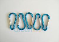 China Lake Blue Aluminum Carabiner Clip 5cm Gourd Shape Keychain Holder with Silver Pole for sale