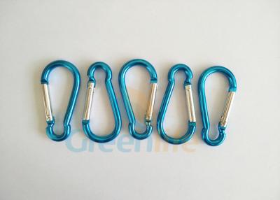 China Lake Blue Aluminum Carabiner Clip 5cm Gourd Shape Keychain Holder with Silver Pole for sale