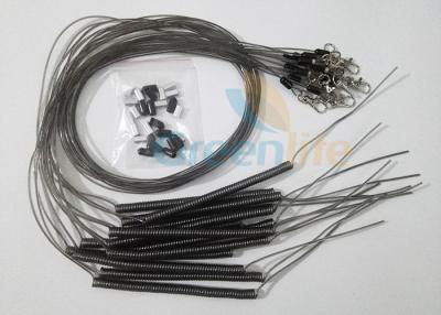 China Elastic Wire Coil Leash 1M Uncoiled Length 50CM Straight Tail Swivel Hook Customizable for sale