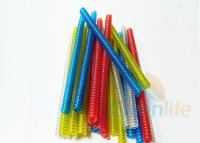 China Custom Length Plastic Coil Lanyard 1.2-8.0mm Cord Transparent Red Blue Green Yellow Colors for sale