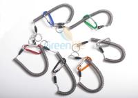 China Steel Reinforced Coiled Bungee Spring Lanyard Tether 2.3mm Cord 1.3m Extension for Fishing Pliers for sale
