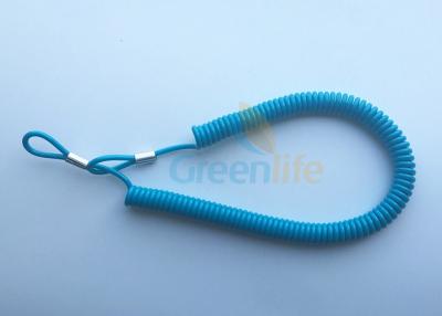 China Double Cord Loop 24mm Retractable Tool Tether PU Material 2.5mm Cord 2.5m Extension for sale