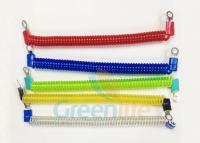China Coloured Steel Wire Retractable Coil Cord 2.3mm with Eyelet Terminals 3.2mm for sale