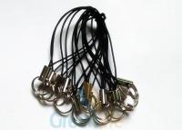 China Black Nylon Phone String Loop with Small Split Ring Holder Durable Lanyard Accessories 500pcs MOQ for sale