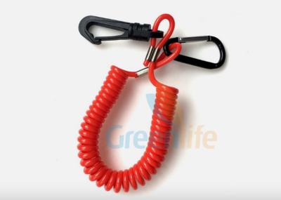 China Floating Jet Ski Safety Lanyard Tether 15cm Coiled Kill Switch Cord for Outboard Engines for sale