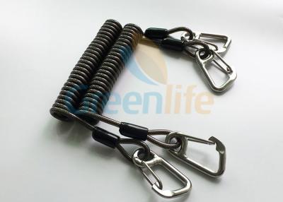 China Steel Reinforced Coil Tool Lanyard 125mm Retractable Extension Cord 100kg Load for sale