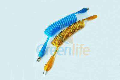China Customized 1.5 Meter Child Safety Harness Luminous Blue Yellow PU Coil Cord for sale