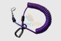 China Purple Nylon Retractable Tool Lanyard 57cm to 2m with Aviation Aluminum Hook for sale