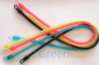 China Stretchable Plastic Spiral Key Holder Translucent Colors Custom Length 2.5mm Cord 300mm Coil for sale