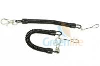 China Standard Coiled Key Lanyard Slim Spring Black Color PU 1.2mm Cord 50mm Unstretched for sale