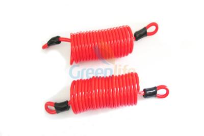 China Big Red Bungee Cord Lanyard Two Ends TPU Material Fall Protection For Tools for sale