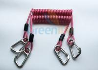 China High Strength Strong Coil Tool Lanyard Transparent Red PU Material Cover for sale