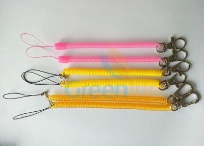 China Flex Colorful Plastic Coil Lanyard With Snap Hook / String Loop 1.2 - 3.0MM Diametre for sale