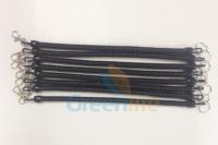 China Customized Hands Free Coiled Security Tether with Trigger Snap 2mm PU Cord 1m Stretched for sale
