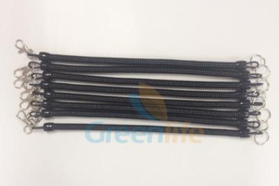 China Customized Hands Free Coiled Security Tether with Trigger Snap 2mm PU Cord 1m Stretched for sale