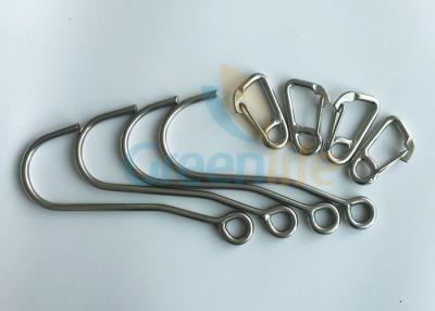 China Stainless Steel D Carabiner Snap Coil Tool Lanyard Accessories 50mm Iron Hook for sale