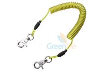 China Translucent PU Coated Spring Steel Wire Coil Lanyard 20kg Capacity 2m Extended Length for sale