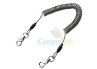 China Translucent PU Coated Spring Steel Wire Coil Lanyard 20kg Capacity 2m Extended Length for sale
