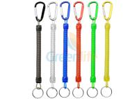 China PU Coil Lanyard 2.5mm Cord 160mm Length with Aluminum Carabiner for Fishing Tools for sale