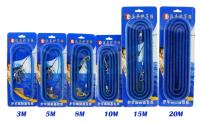 China Blue PU Coil Lanyard with Stainless Steel Core 2.3mm Diameter 3-20m Length for sale