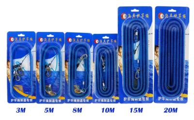 China Blue PU Coil Lanyard with Stainless Steel Core 2.3mm Diameter 3-20m Length for sale