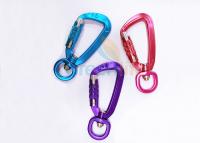 China Aviation Aluminum Carabiner Clip 4KN Breaking Force Eco Friendly Locking Snap Hook 91mm for sale