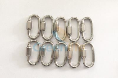 China Stainless Steel 304 Oval Carabiner Lanyard Parts M4 40mm Fast Connecting for sale