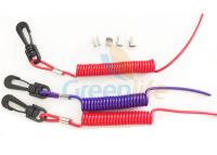 China Elastic Coil Style Jet Ski Safety Lanyard Tethers Durable Outboard Engine Kill Cords for sale