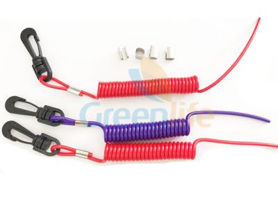 China Elastic Coil Style Jet Ski Safety Lanyard Tethers Durable Outboard Engine Kill Cords for sale
