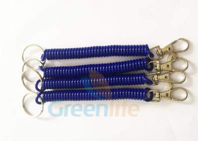 China Expandable PU Spiral Keychain with Lobster Claw Clip 2.5mm Cord 100mm Coil for sale