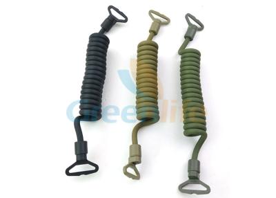 China PP Pistol Coil Lanyard Stretchable 1.2 Meter 6mm Diameter Tactical Handgun Tether for sale