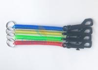 China TPU Plastic Spring Tethers with Black PP Snap Hook Key Ring 2.3mm Cord 80cm Stretched for sale