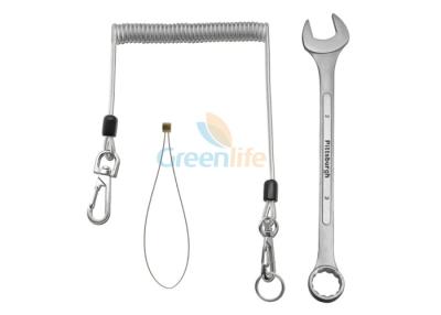 China Steel Core 2M Clear Safety Spring Lanyard Fall Protection Rope for Tools for sale