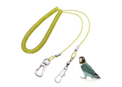 China 4M Coiled Parrot Safe Rope Quick Release Spiral Tether with 0.3mm Wire Core for Bird Safety for sale