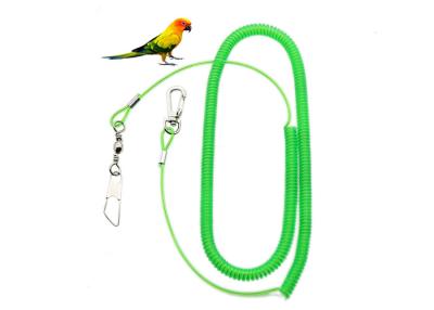 China TPU Coil Parrot Climbing Rope 10mm Coil 2.3mm Cord with Snap and Pin Holder Ends for sale