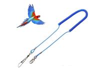 China Retractable Steel Reinforced Parrot Safety Bungee Lanyard 3 Meters TPU Coil Leash for sale