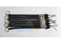 China Detachable Connector Black Spiral Coiled Key Lanyard for sale