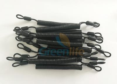 China Black Flexible Plastic Spring Tethers 5CM Long Loop Ends 2.5mm Cord 5kg Load for sale