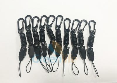 China Detachable Loop Clip Polyurethane Coiled Security Tether 2.5mm 80cm for sale