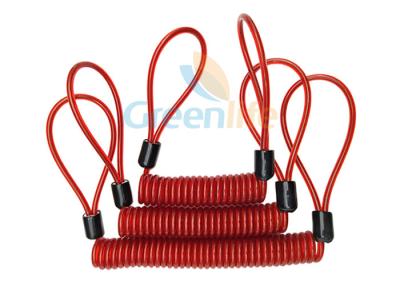 China Spiral Padlock Cable 0.8mm Steel Core 2M Length Plastic Coil Lanyard TPU for sale
