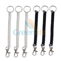 China Retractable Coil Key Lanyard 2.3mm Cord Trigger Snap Hook PU TPU for sale