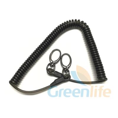 China TPU Coiled Tool Lanyard 28cm Cord 4mm Diameter for Safety Protection for sale