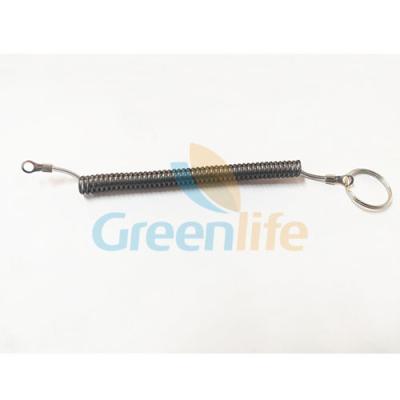 China Steel Coil 2.3MM Cord Eyelet Ends Retractable Tool Tether for sale