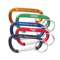 China D Shape Aluminum Snap Carabiner 4-8CM with Key Ring Pantone Color Custom Logo for sale