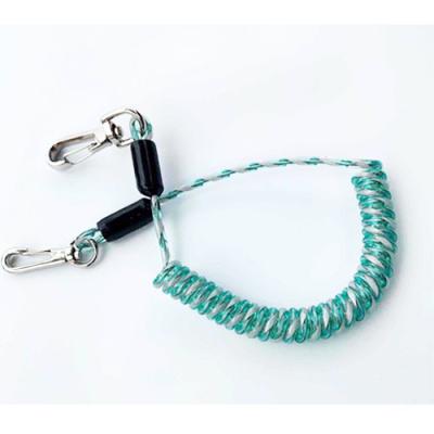 China 5.5MM Transparent TPU Luminous Tool Coil Lanyard With Hook for sale