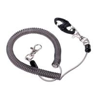 China Swivelling Black Retractable Steel Wire Coil Lanyard 1.2m 5kg Capacity for sale