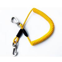China TPU Coated Expandable Stainless Steel Coiled Clip Lanyard 7.0mm 2m for sale