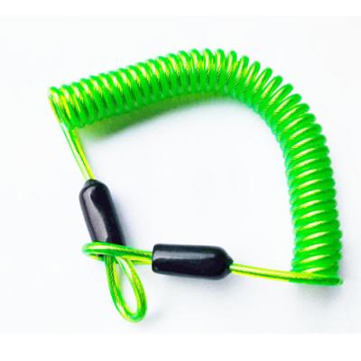 China Double Loop Ends Expandable Plastic Spring Tool Leash 120mm to 1500mm TPU for sale