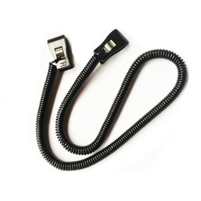 China Anti Dropping Pantone 7mm Plastic Coil Strap Retainer With Clips for sale